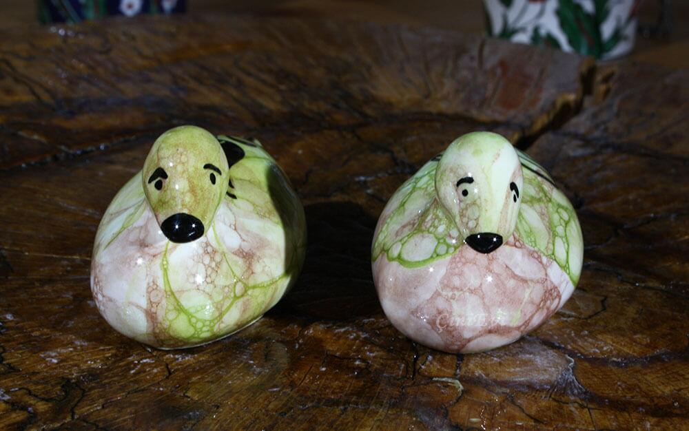 Sad Ducklings Pottery Figurine