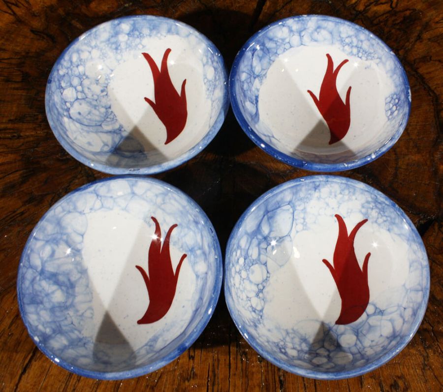 Tulip Design 4 Pieces Bowl Set