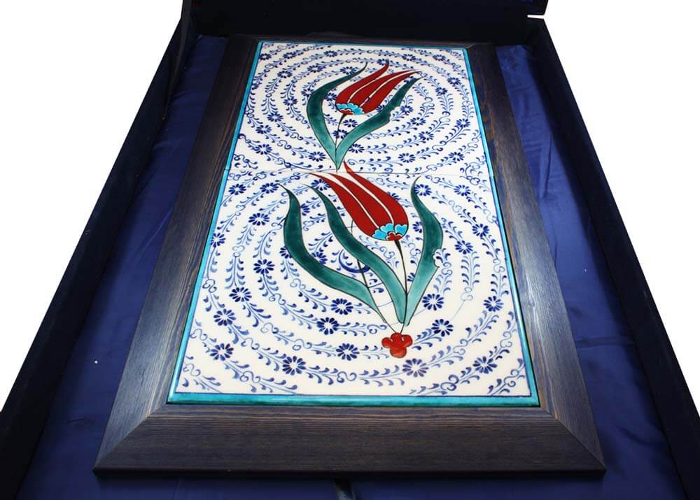Tulip Pattern Iznik Tile Board 20 * 40